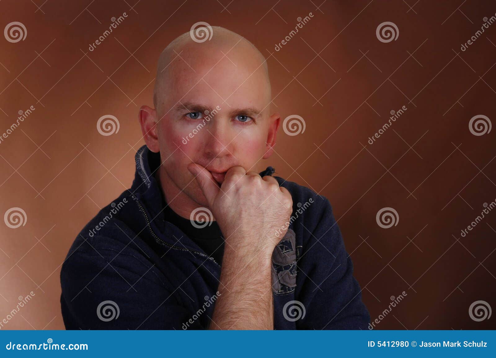 Bald Man Inquiring Look stock photo. Image of pinch, inquire - 5412980