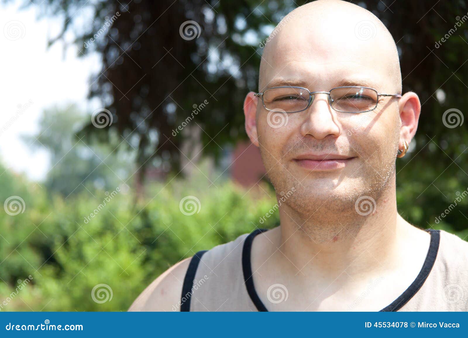 Bald man portrait stock photo. Image of bald, outdoor - 45534078
