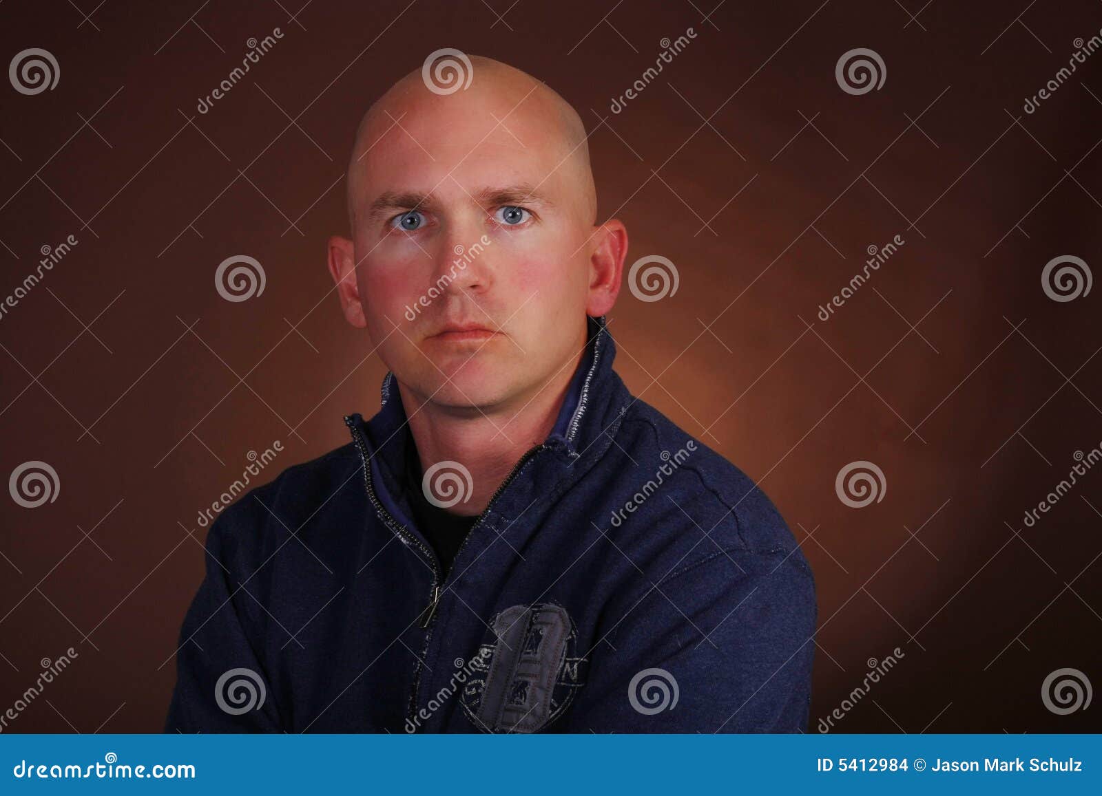 Bald Man Serious Look stock photo. Image of forward, lean - 5412984