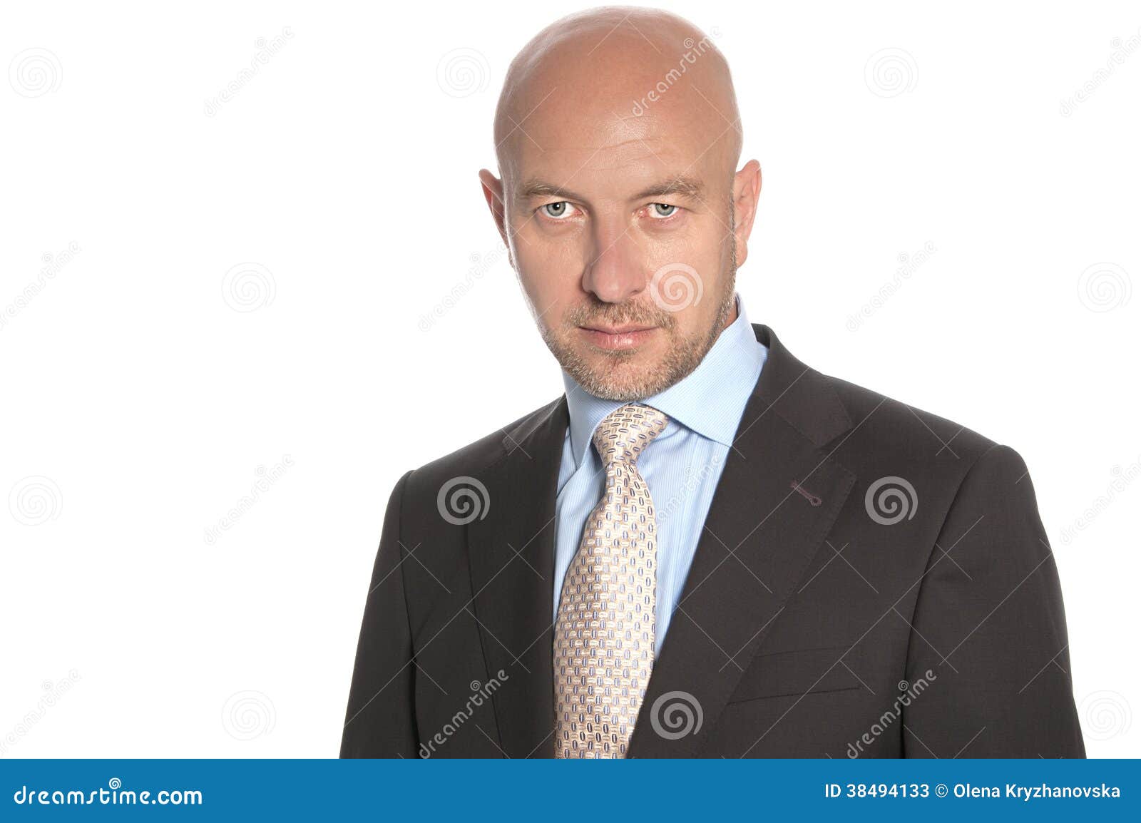 Bald Fat Man In A Suit. Full Height. Back View. Isolated Over White ...