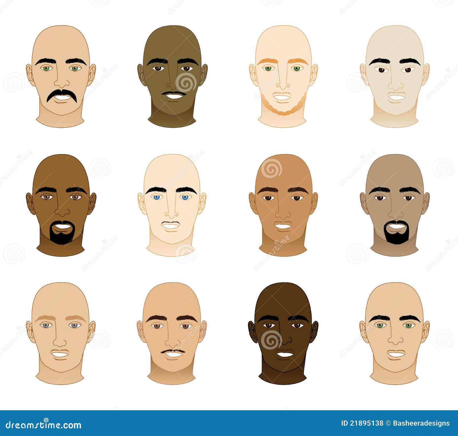 Bald Men Faces Vector Illustration | CartoonDealer.com #21895138