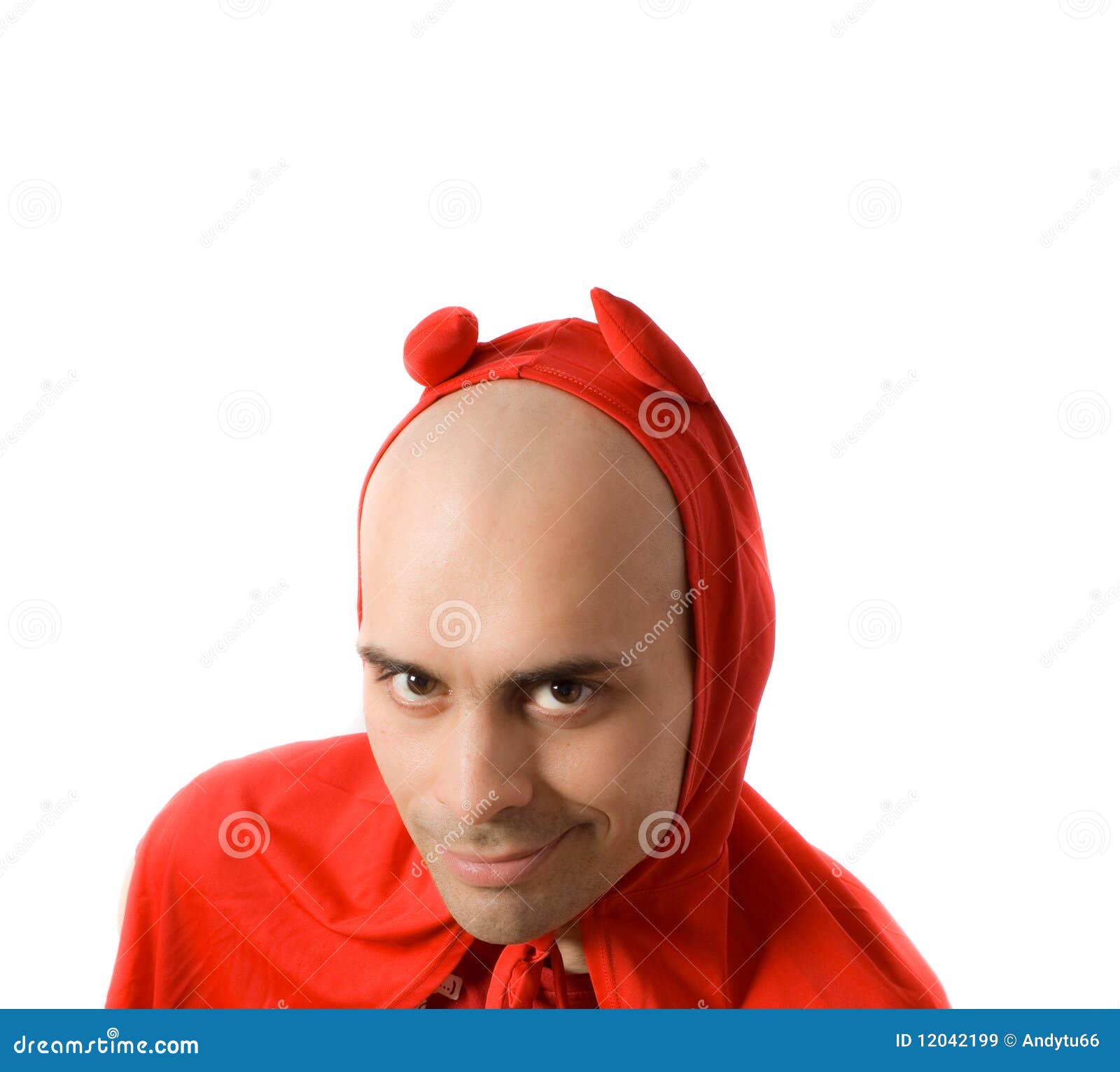 Bald red devil isolated stock image. Image of crazy, horns - 12042199