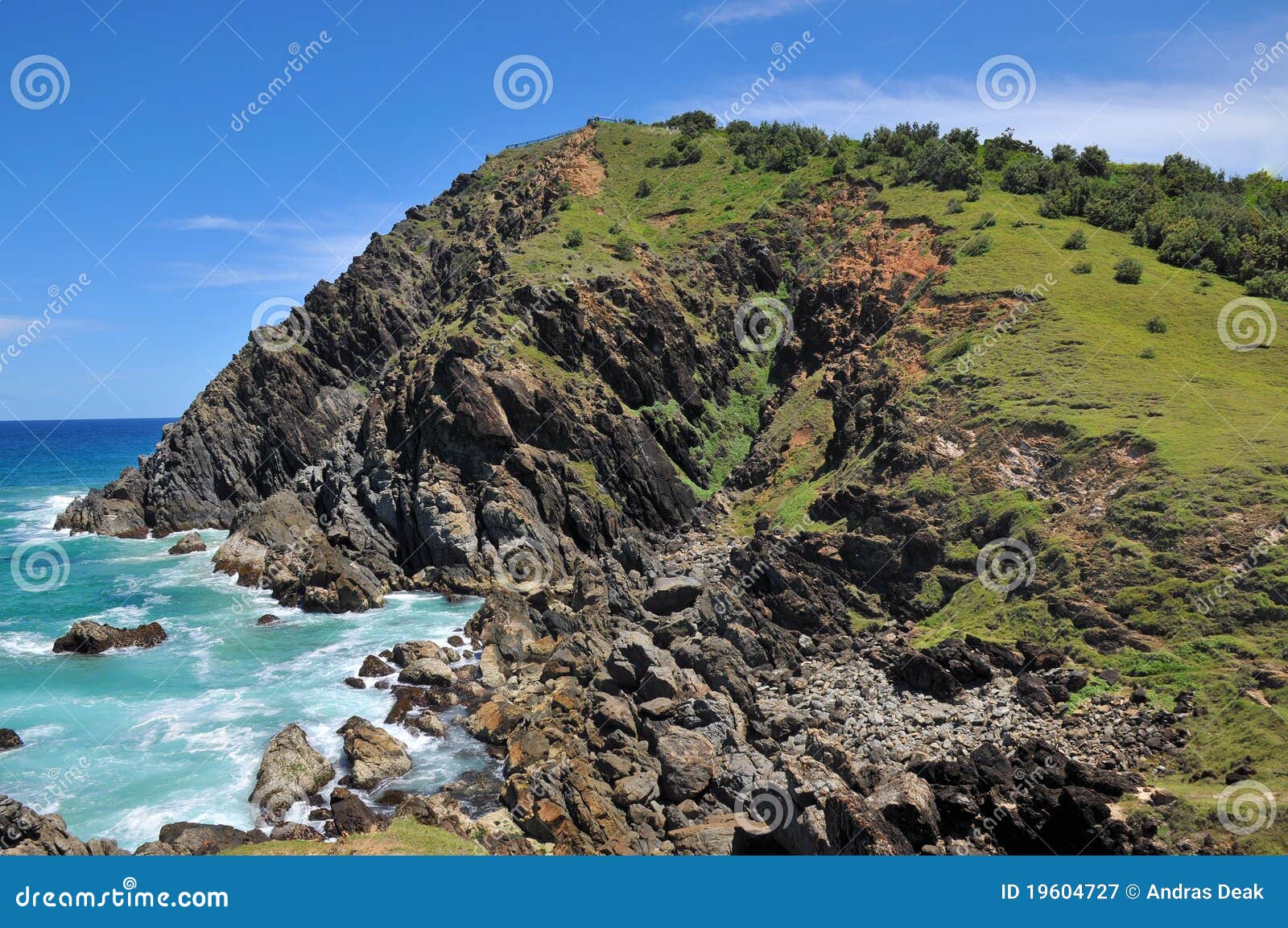 Bald Rocky Headland at Byron Bay Stock Image - Image of spot, travel ...