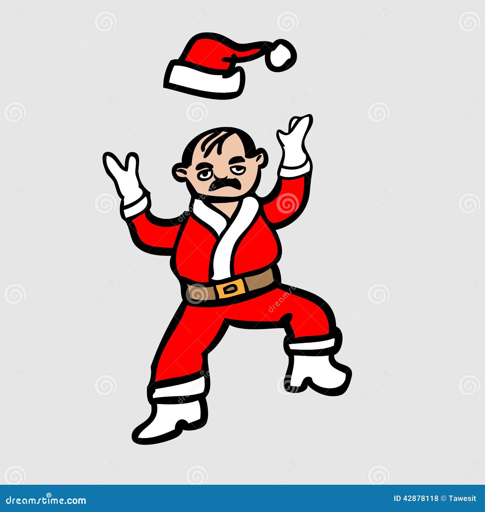 Bald Santa throw hat stock vector. Illustration of white - 42878118