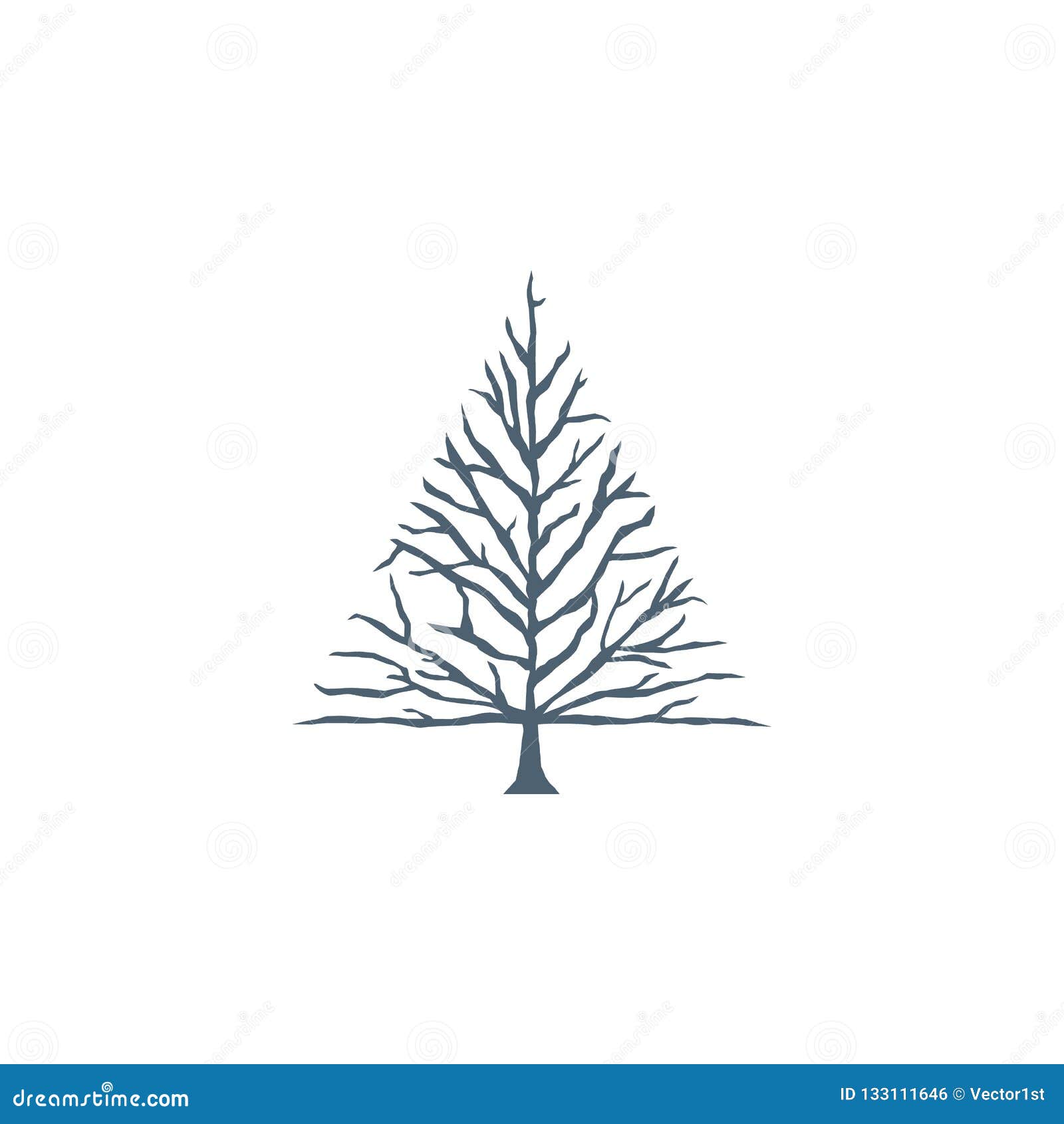 Bald tree sign symbol stock illustration. Illustration of vintage ...