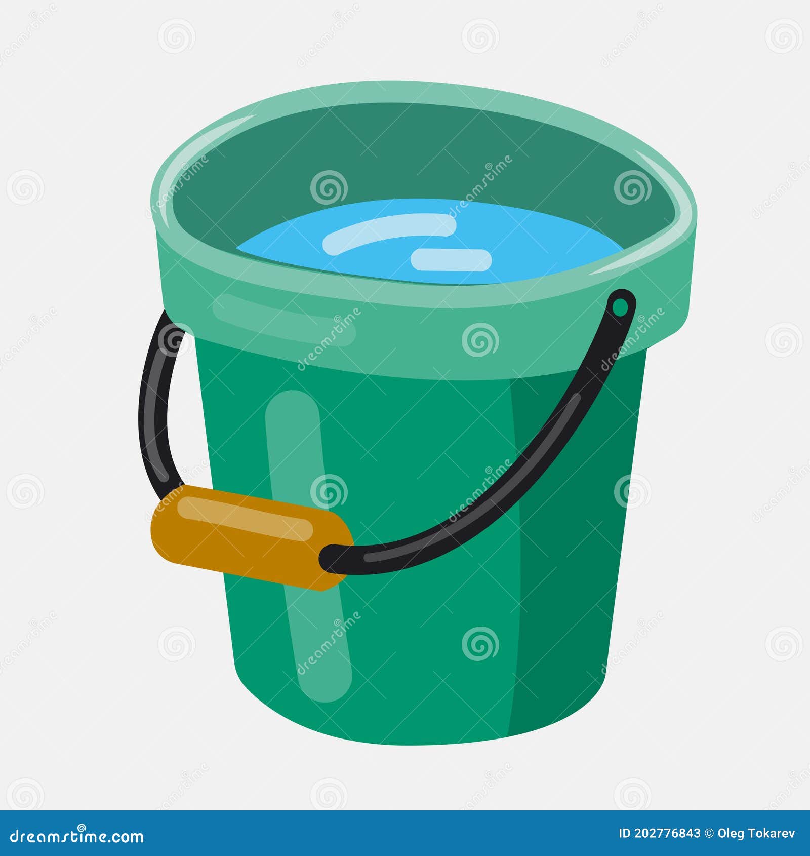 Balde con agua ilustración del vector. Ilustración de abatido - 202776843