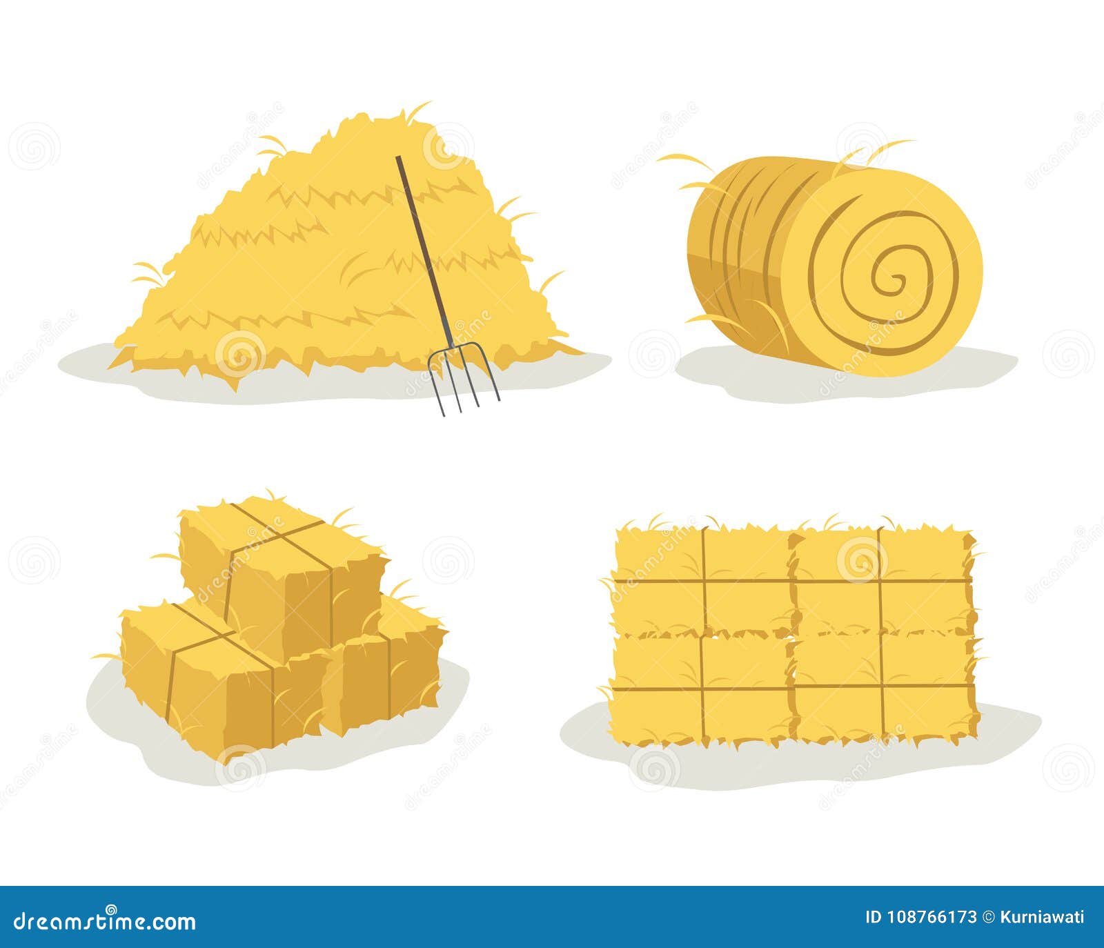Bale Of Hay Cartoon Vector | CartoonDealer.com #271546077