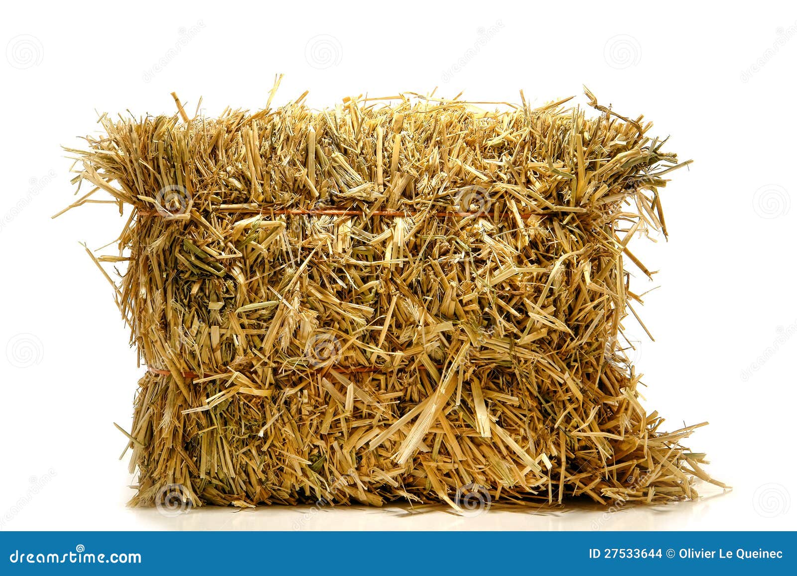Bale of Natural Farming Straw Hay Over White Stock Photo - Image of ...