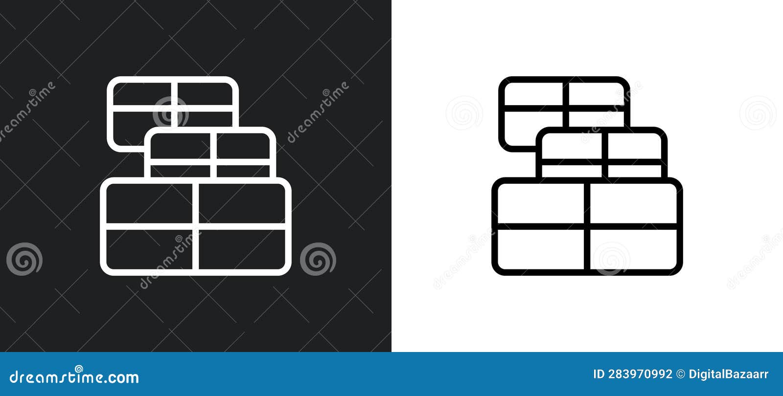 Bale Outline Icon Collection Or Set. Bale Thin Vector Line Art ...