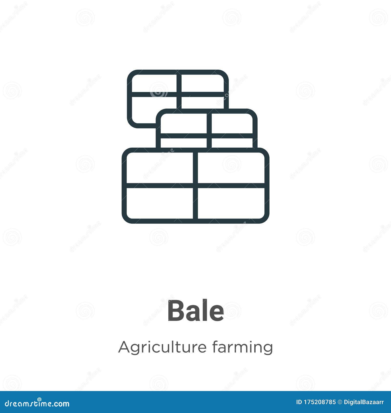 Bale Outline Icon Collection Or Set. Bale Thin Vector Line Art ...