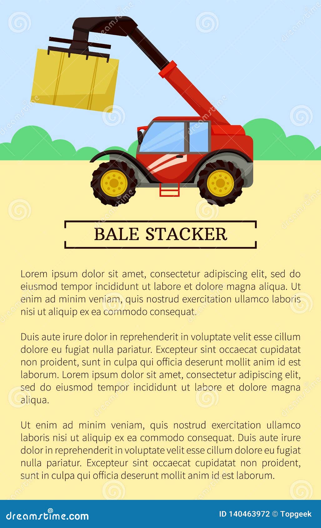 Bale Stacker Baler Poster Vector Illustration | CartoonDealer.com ...