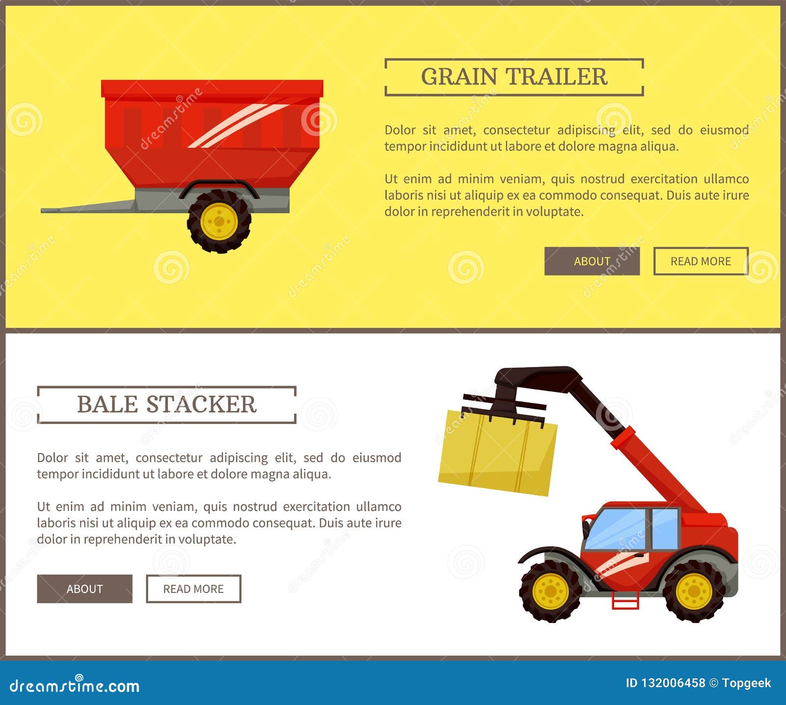 Bale Stacker Baler Poster Vector Illustration | CartoonDealer.com ...
