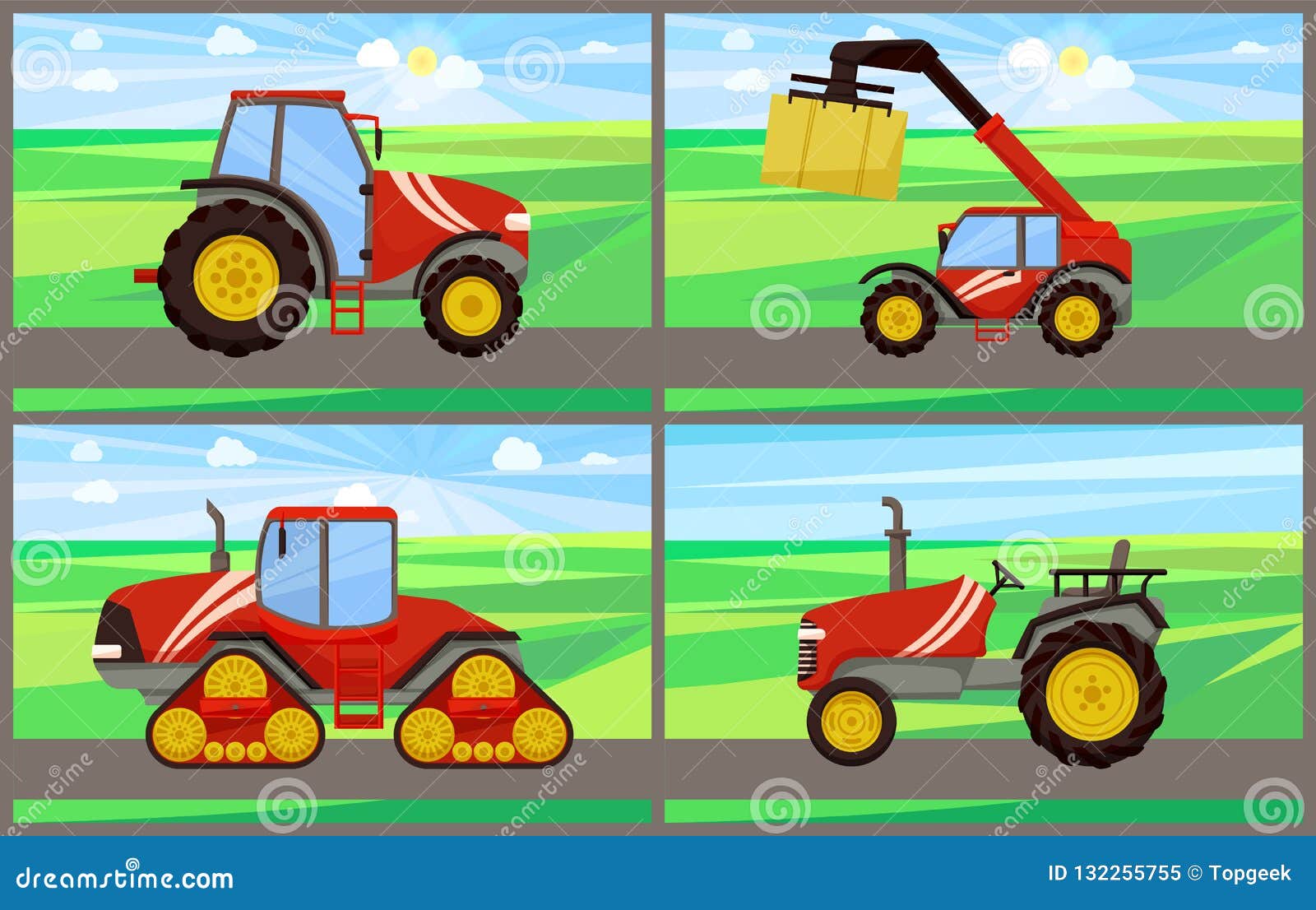 Bale Stacker Baler Poster Vector Illustration | CartoonDealer.com ...