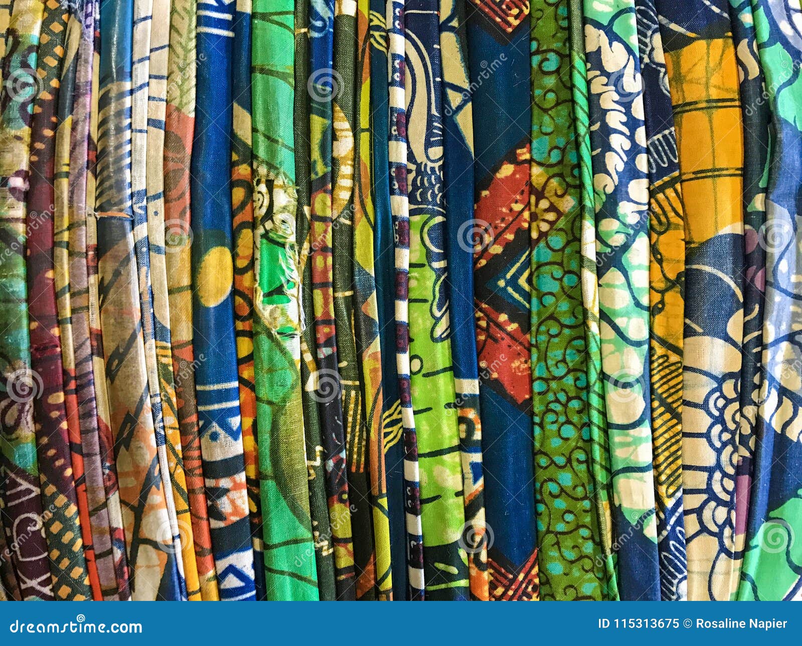 Bale of vibrant fabric stock image. Image of cotton - 115313675