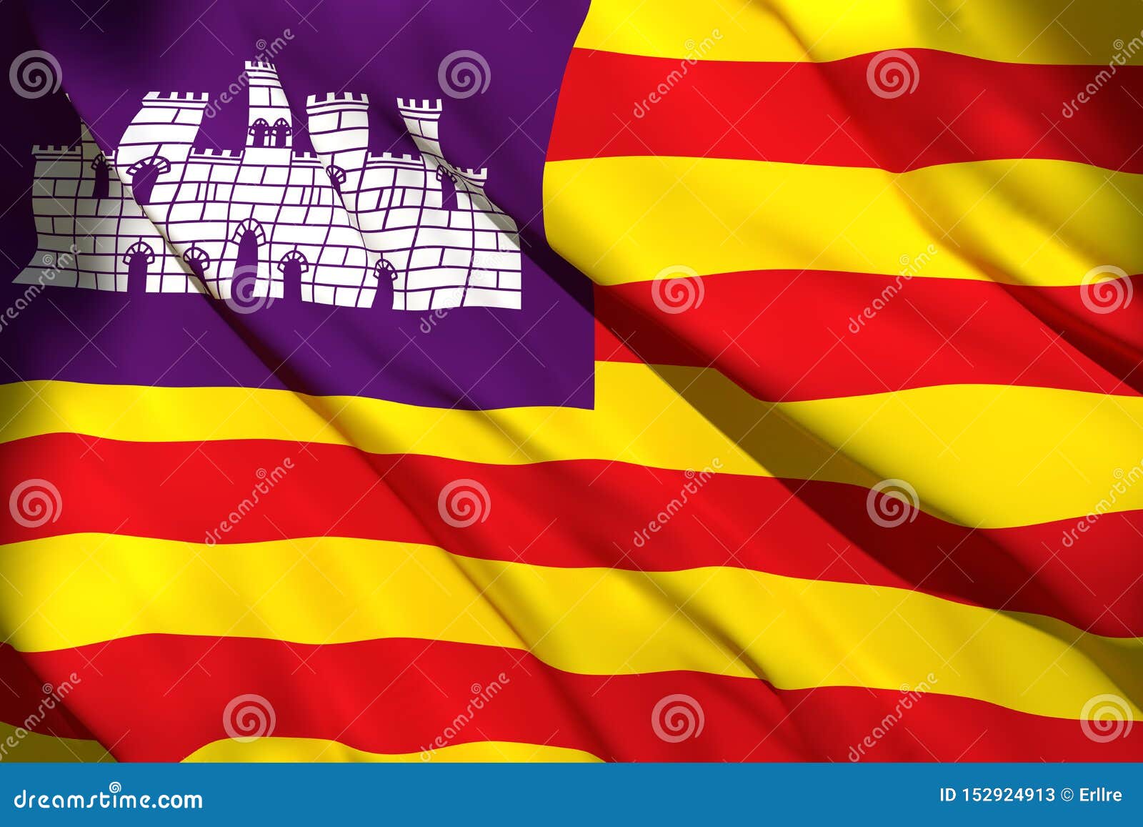 Balearic Islands Community Flag Stock Illustration - Illustration of ...