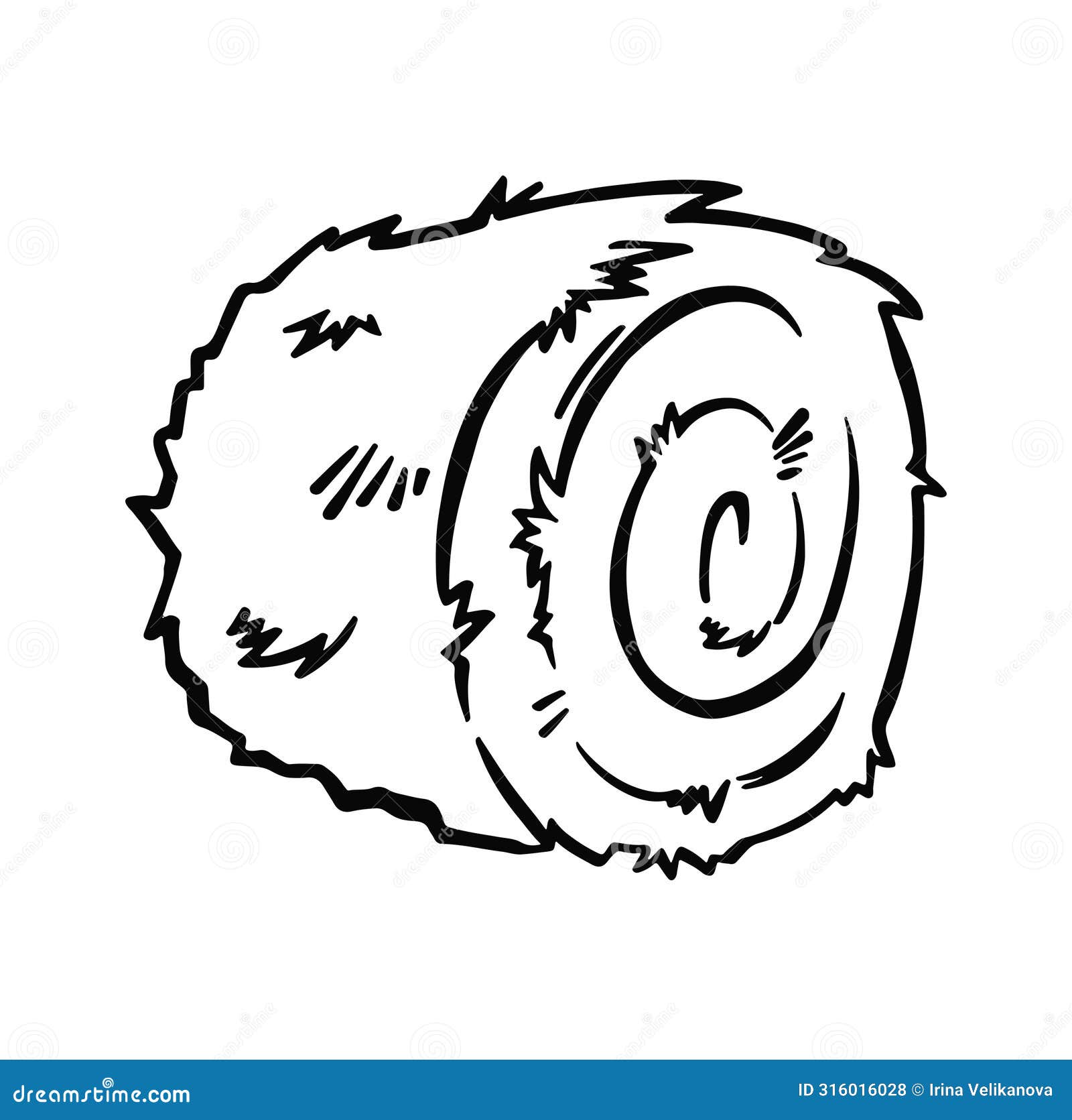 Baled Hay Line Outline Symbol. Vector Illustration Stock Vector ...