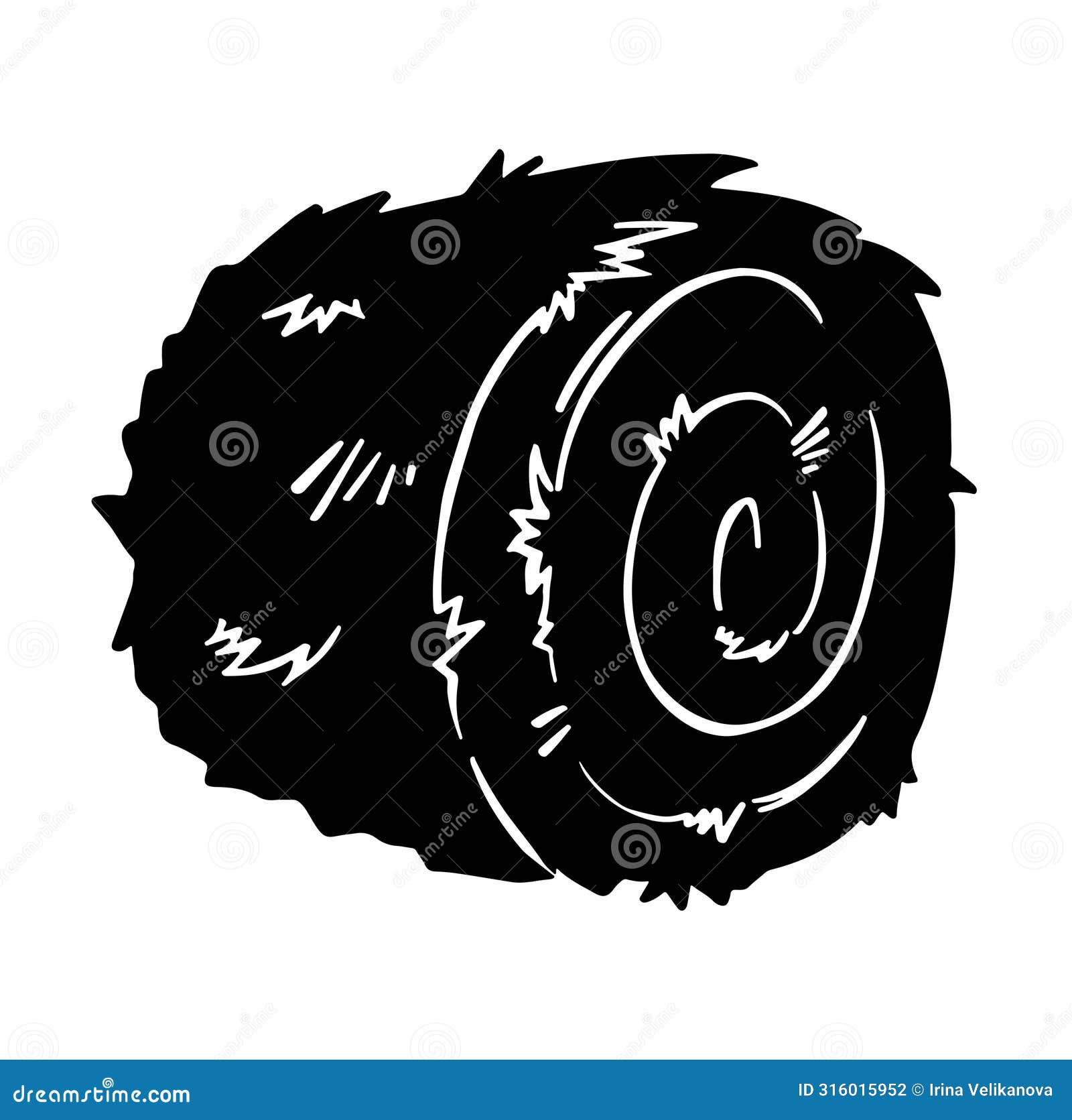 Baled Hay Silhouette Symbol. Vector Illustration Stock Vector ...