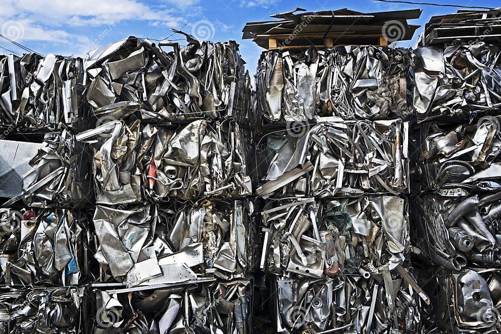 Baled Scrap Metal stock photo. Image of aluminum, pressed - 20878092