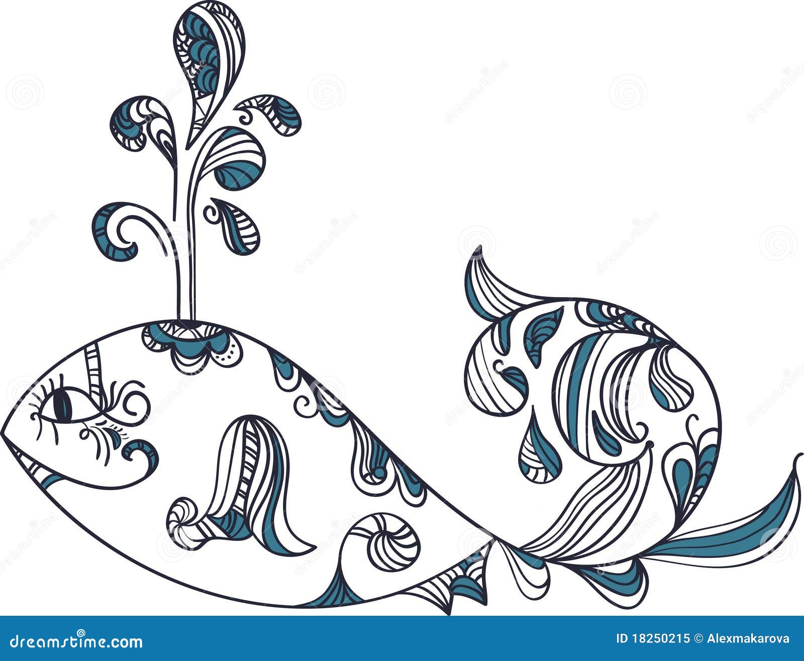 Balena etnica stilizzata illustrazione vettoriale. Illustrazione di ...