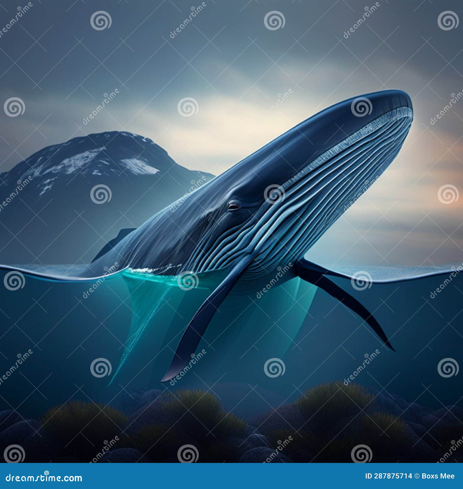 Balena Megattera Che Nuota Nell'oceano 3d Illustrano L'aria Generativa ... Balena Megattera Che Nuota Nell'oceano 3d Illustrano L'aria Generativa ...