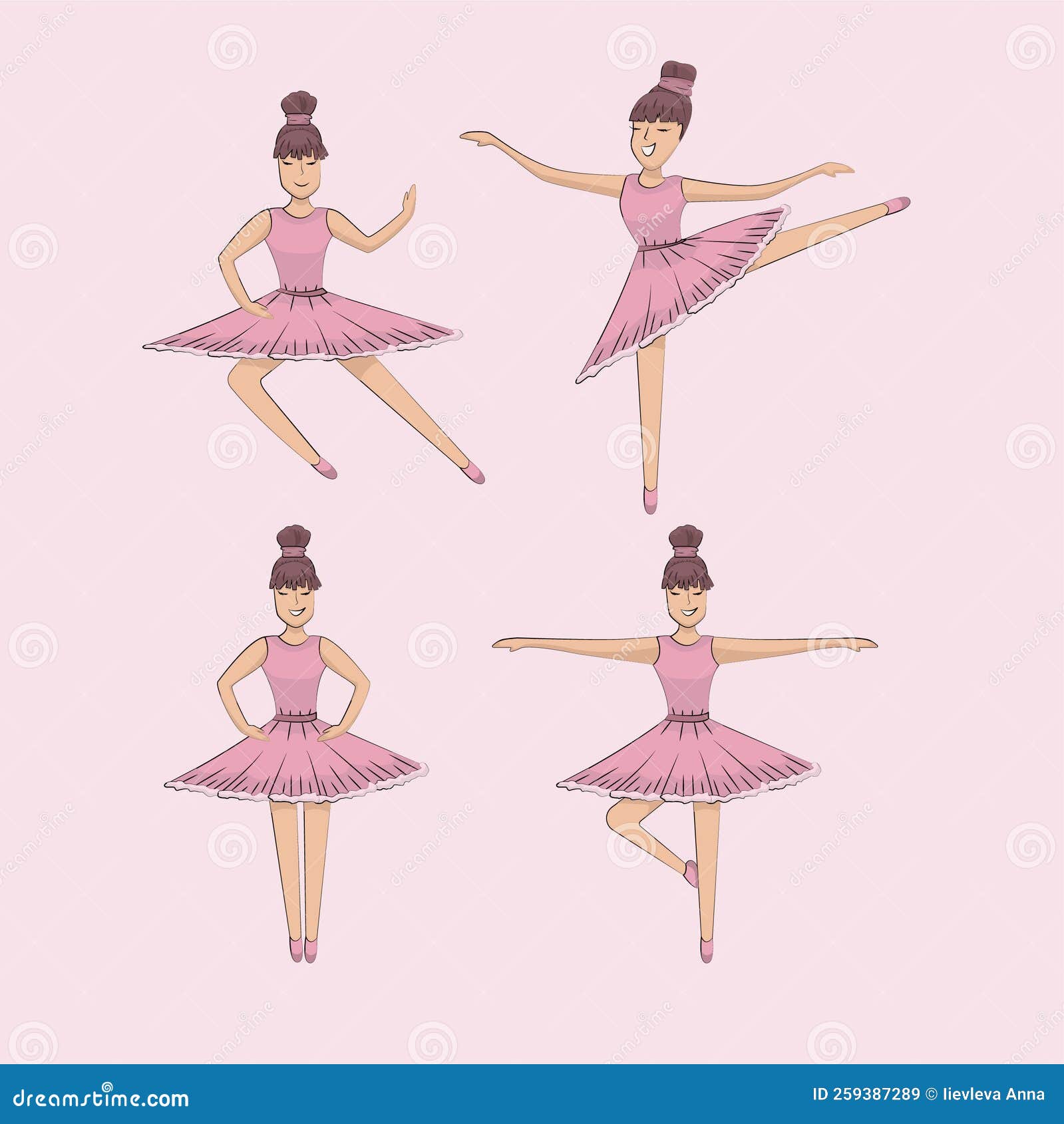 Balerine Cute Poses Sticker Vector Illustration | CartoonDealer.com ...