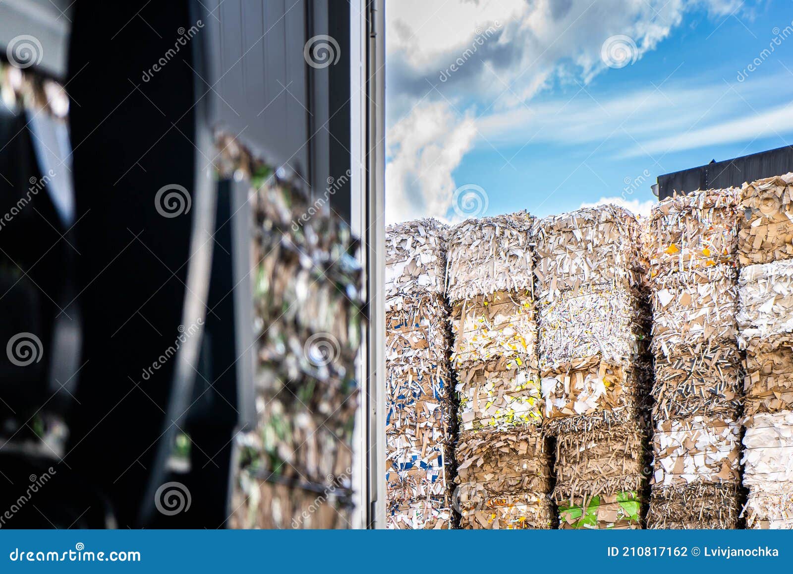 Bales of Cardboard and Box Board with Strapping Wire Ties Stock Photo ...