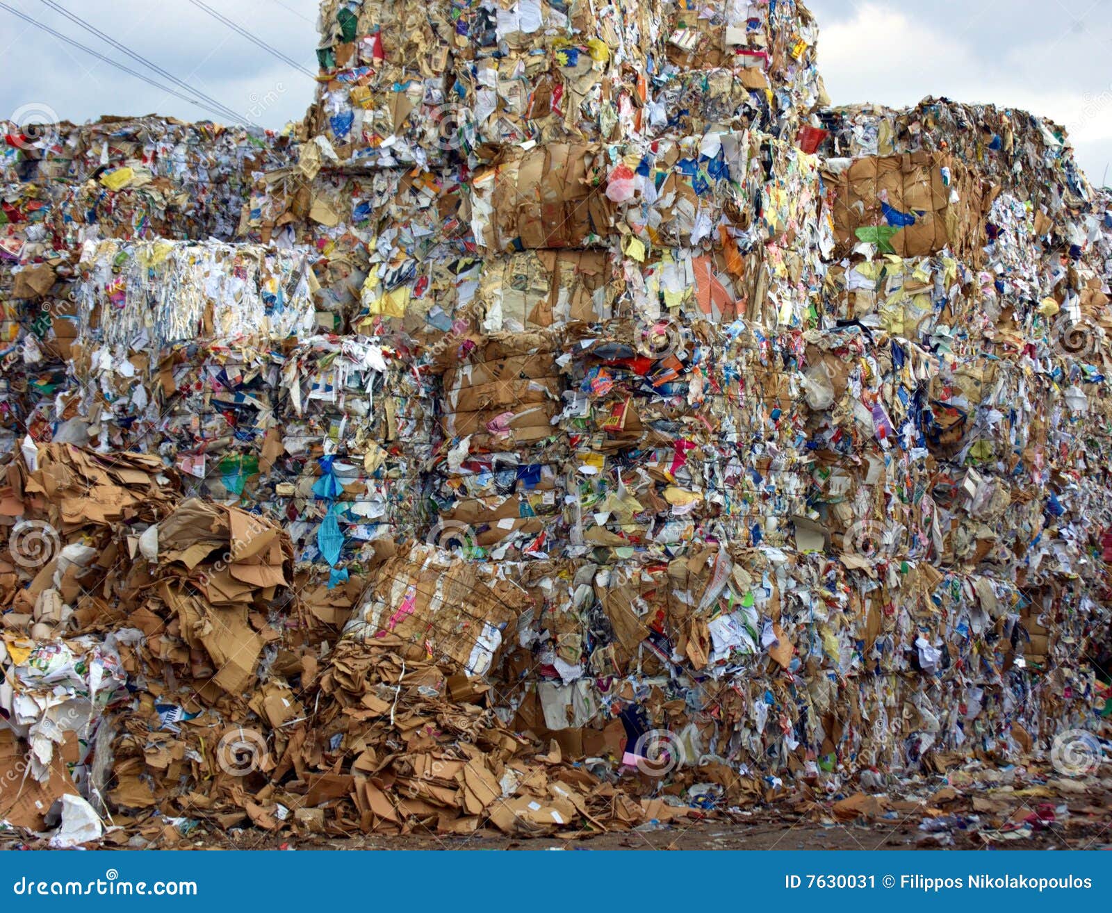 Bales of recycling paper stock image. Image of environment - 7630031