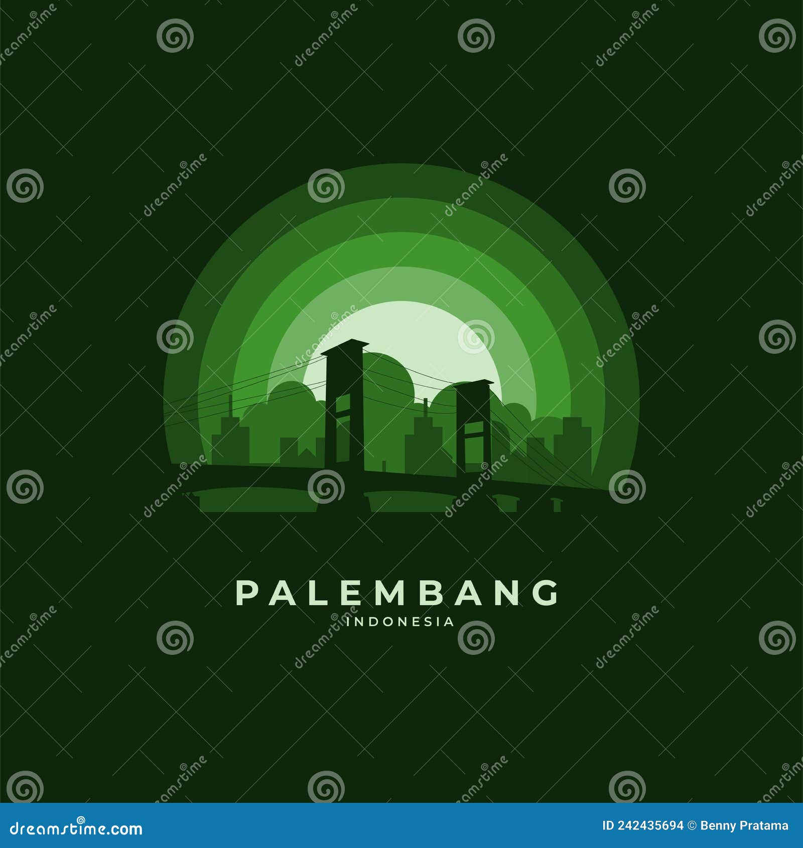 AMPERA Bridge In South Sumatra Indonesia. Famous Landmark Building In ...