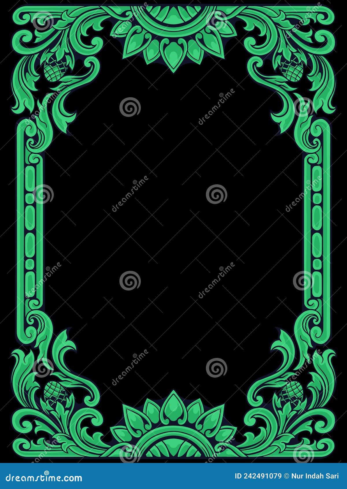 Bali carving frame stock illustration. Illustration of poster - 242491079