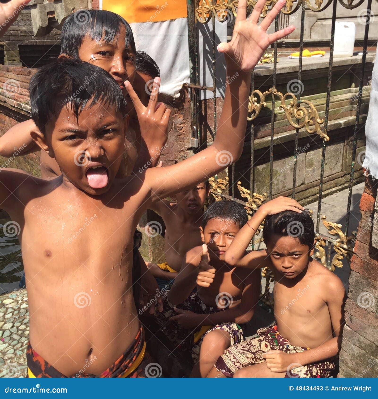Bali Children playing editorial stock photo. Image of playing - 48434493