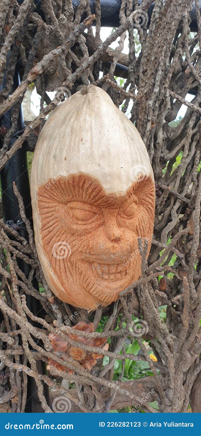 Bali De Manualidades De Mono De Tallado De Coco Imagen de archivo ...