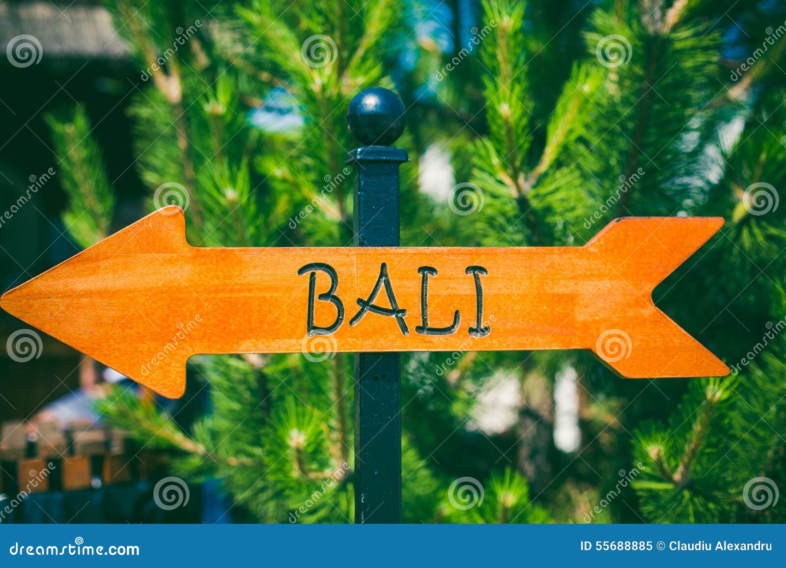 Bali direction sign stock image. Image of destination - 55688885