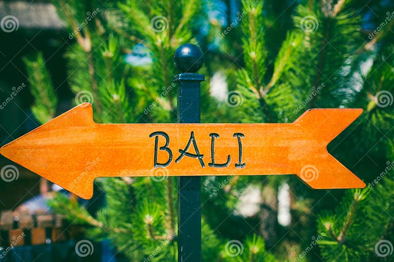 Bali direction sign stock image. Image of destination - 55688885