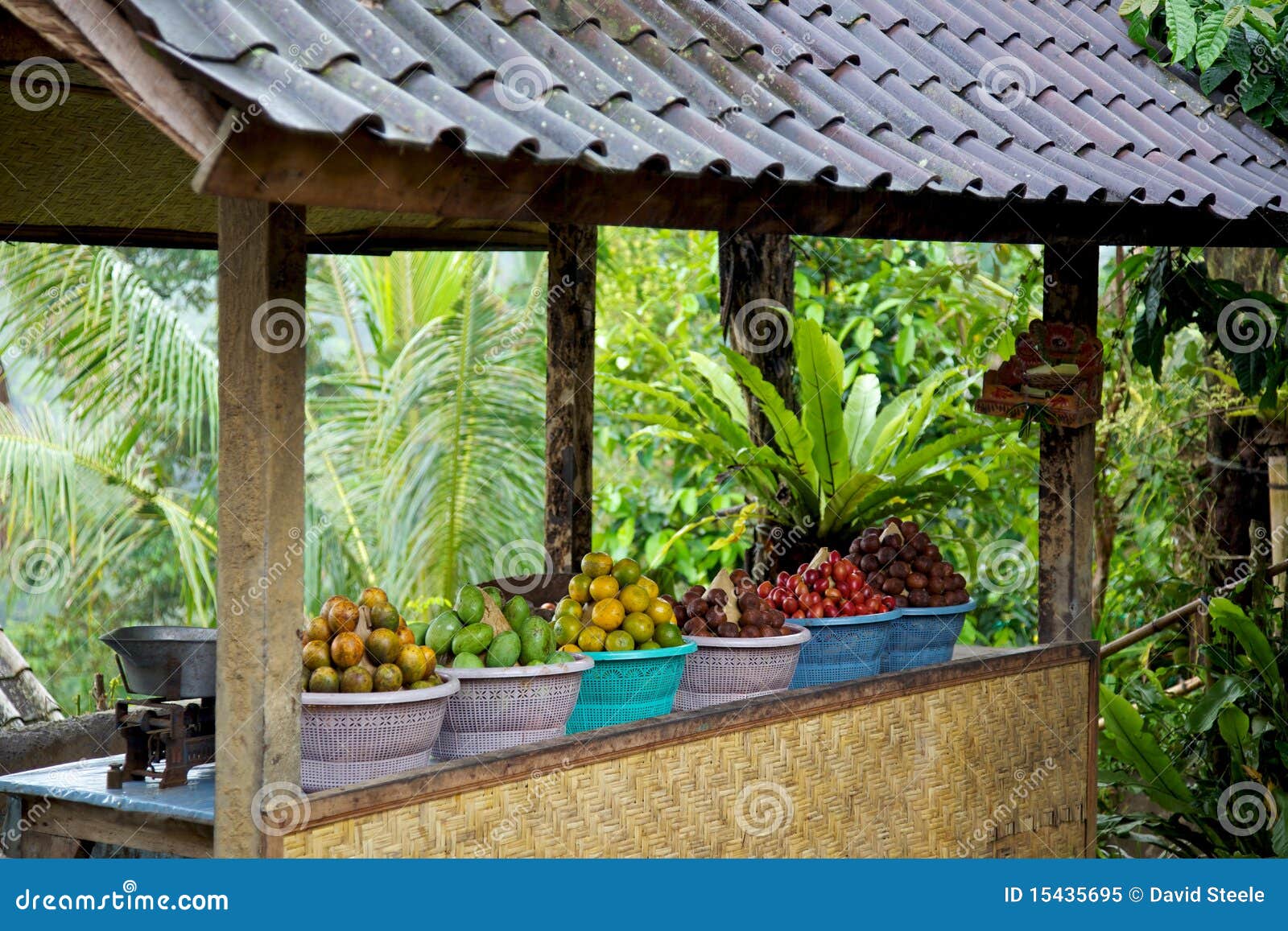 Bali Fruit Stall stock image. Image of roadside, bamboo - 15435695