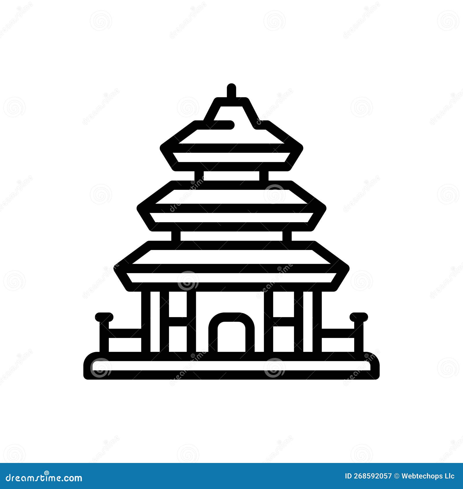 Black Line Icon for Bali, Indonesian and Tourism Stock Illustration ...