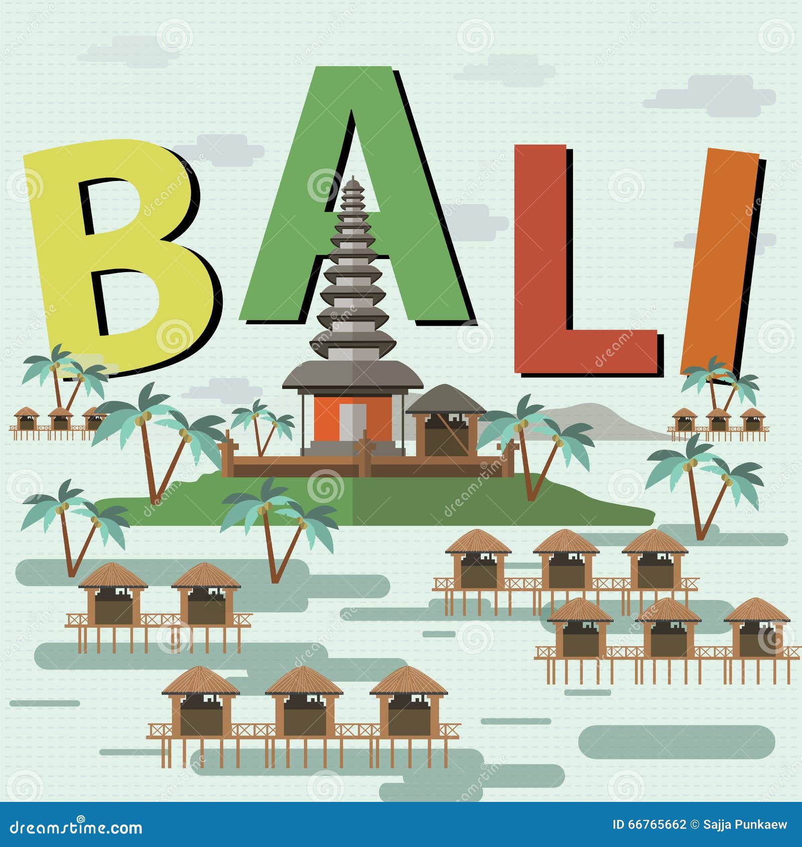 Bali indonesia stock vector. Illustration of island, design - 66765662