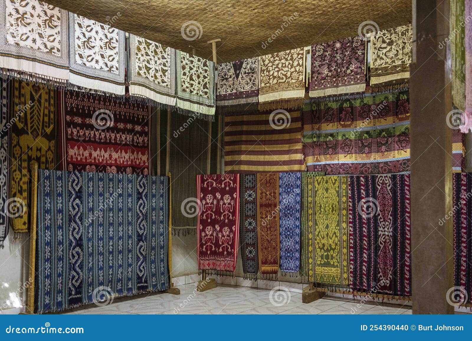 Bali, Indonesia, June 1, 2022 - Examples of Ikat Cloths Made only in ...