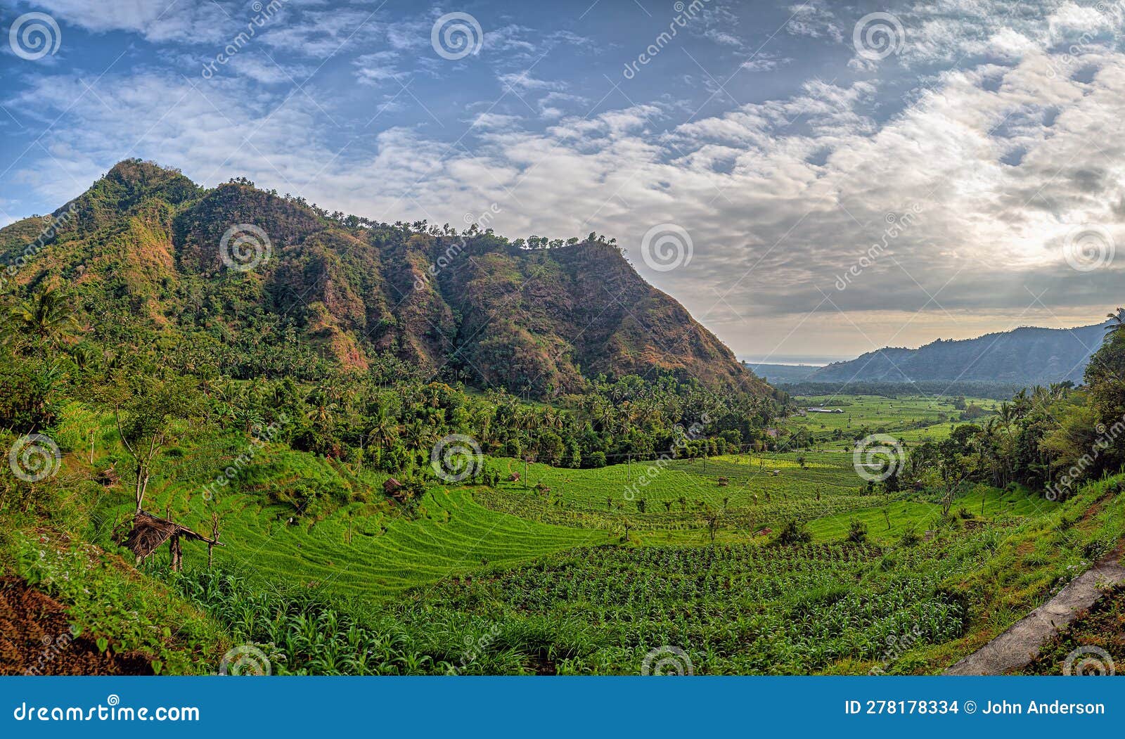 Bali Indonesia Landscape with Mountains and Valleys Stock Photo - Image ...