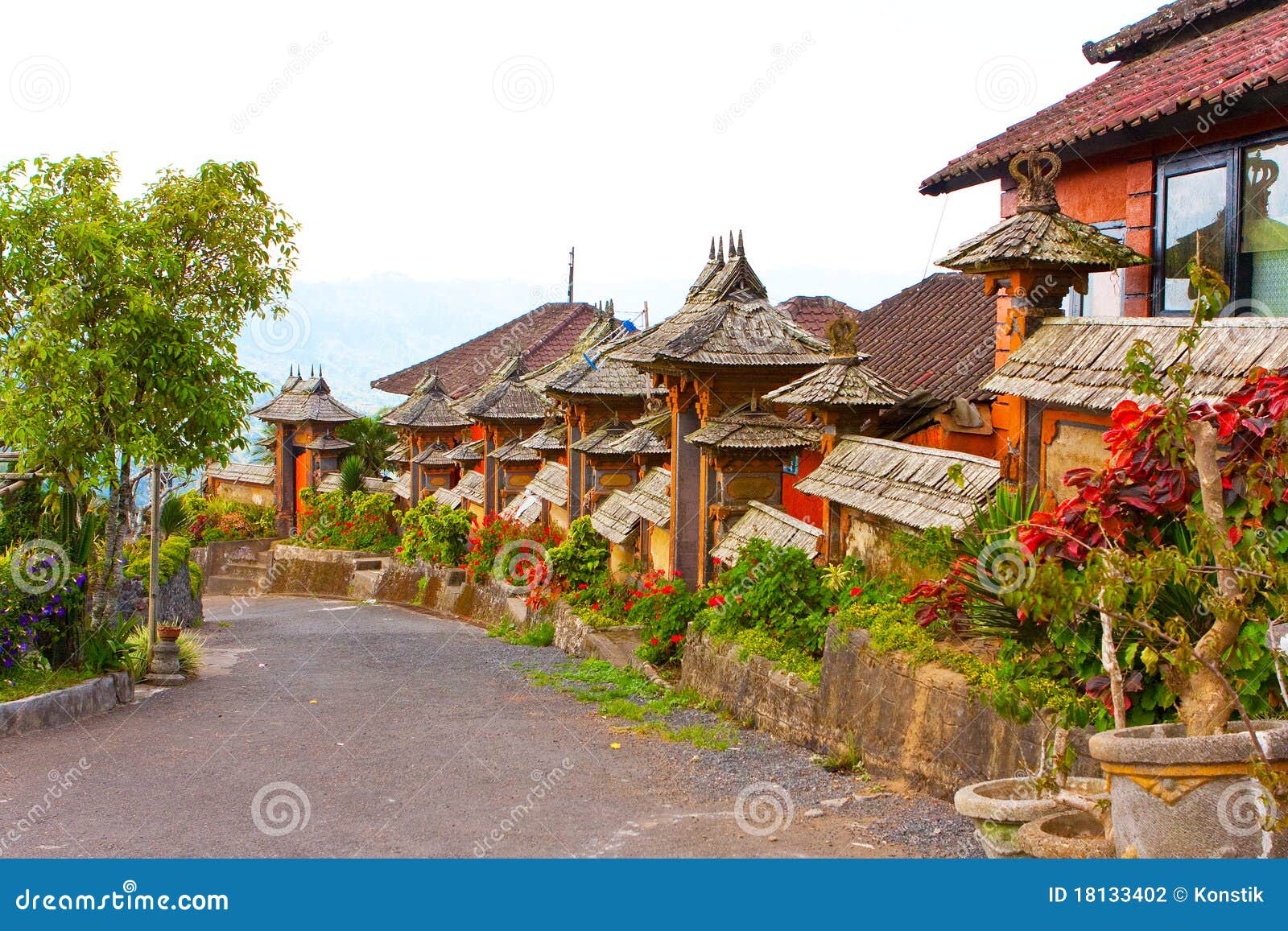 Bali. Indonesia. Rural Street Stock Photo - Image of roof, lush: 18133402