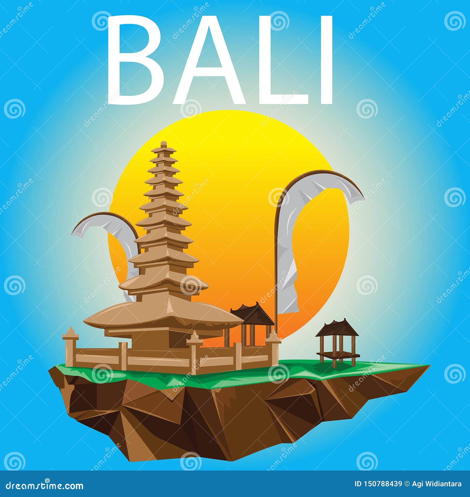Bali Landmark Vector Design Stock Illustration - Illustration of ...