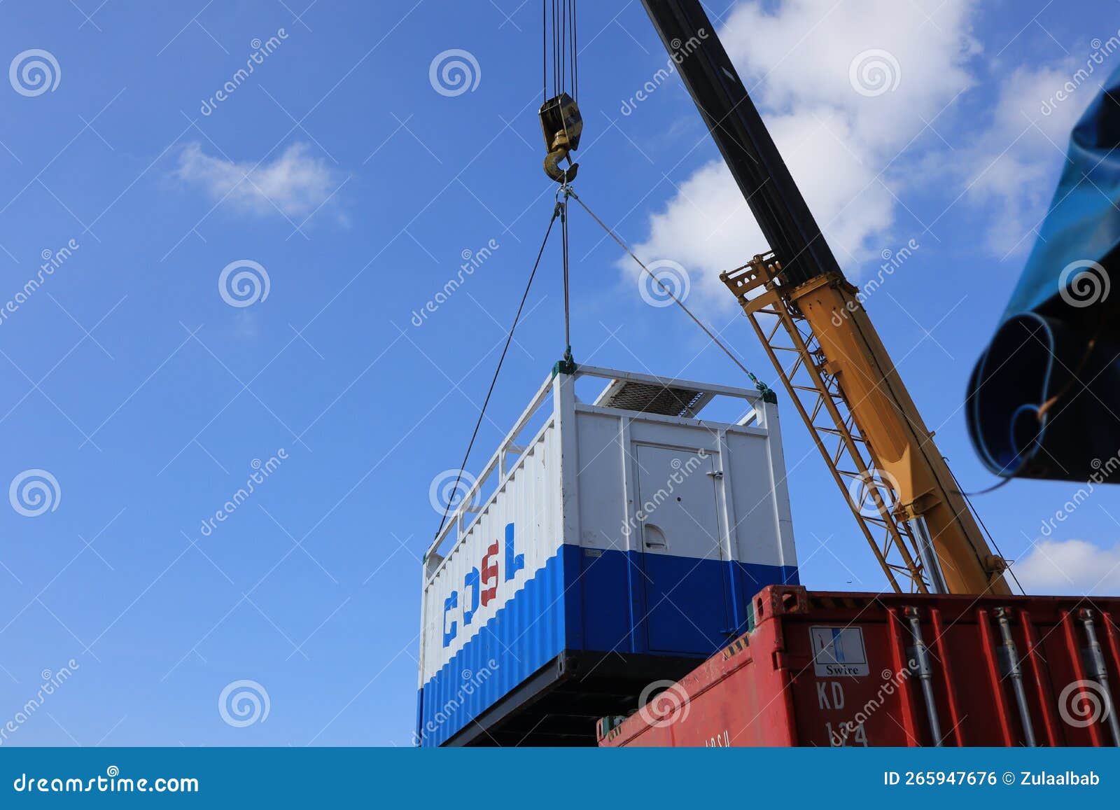 Bali, May 2022. Cargo Operation at Port Using Crane Editorial Photo ...