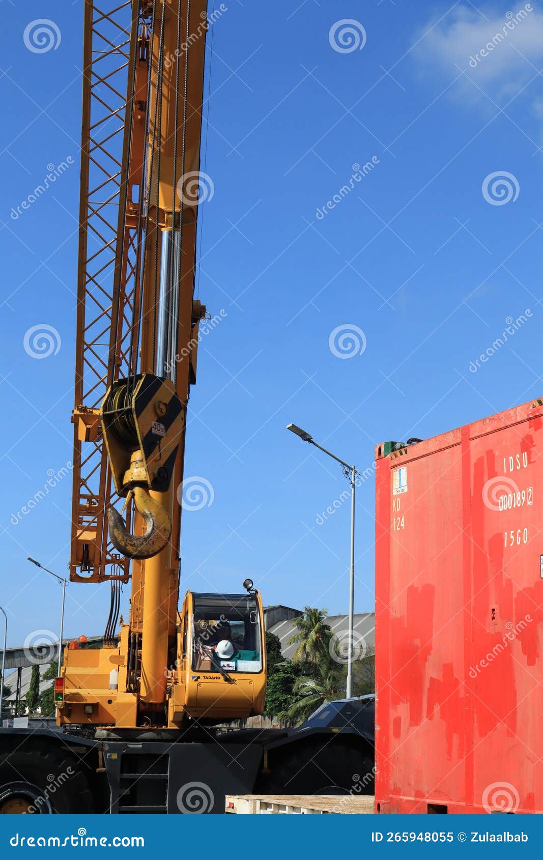 Bali, May 2022. Cargo Operation at Port Using Crane Editorial Image ...