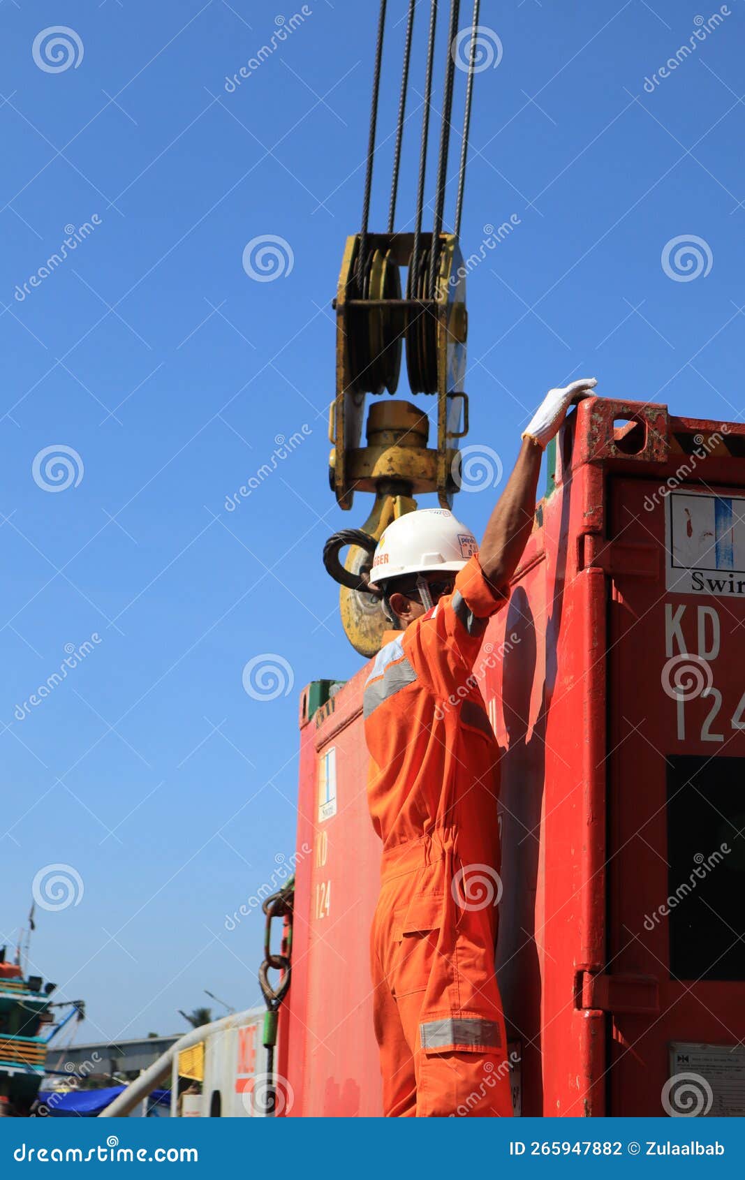 Bali, May 2022. Stevedore Rigger Foreman and the Ship S Crew are ...