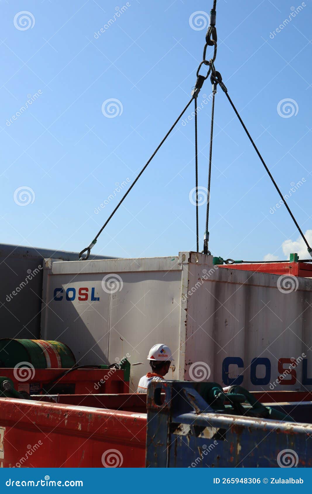 Bali, May 2022. Stevedore Rigger Foreman and the Ship S Crew are ...