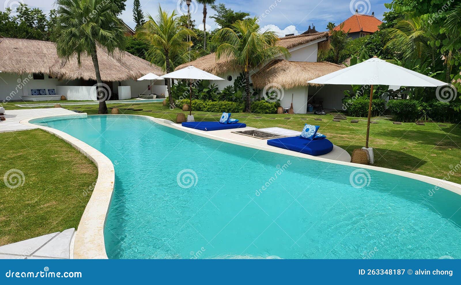 Bali Modern Villa with Swimming Pool Stock Image - Image of bali, pool ...