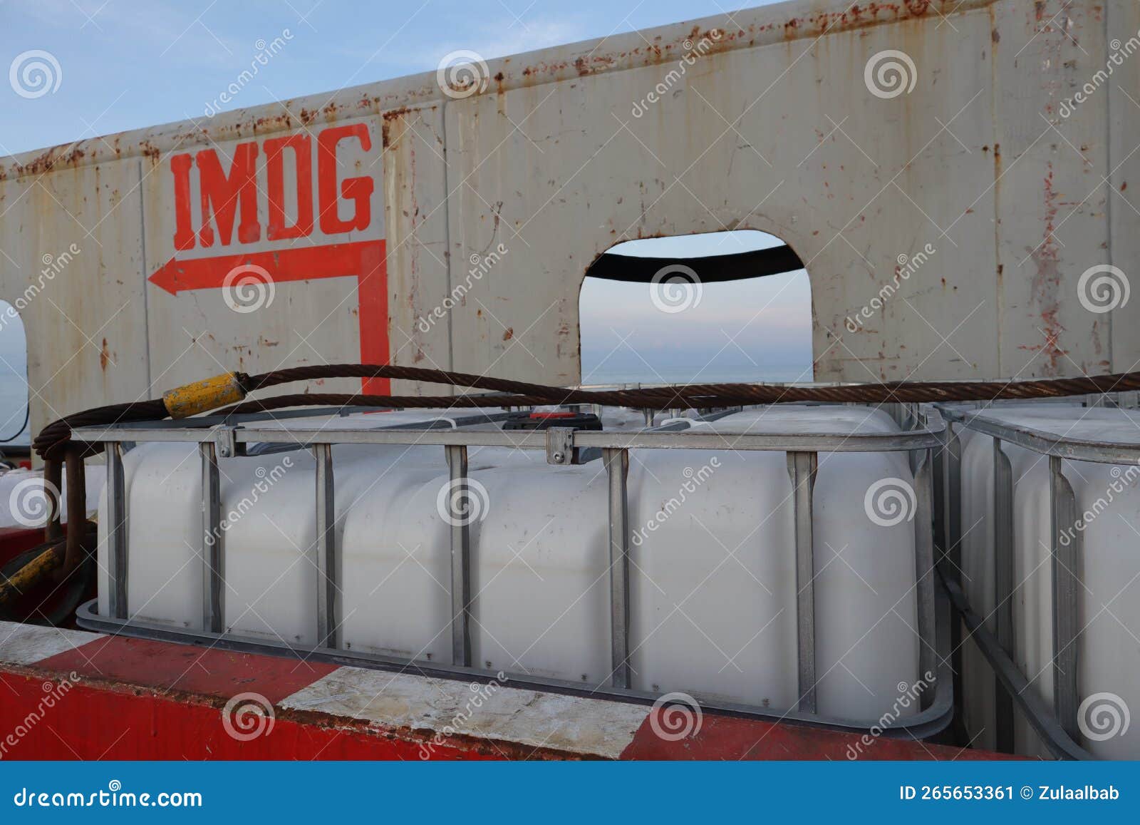 Bali, November 2022. Drilling Material on the Maindeck of the Ship are ...