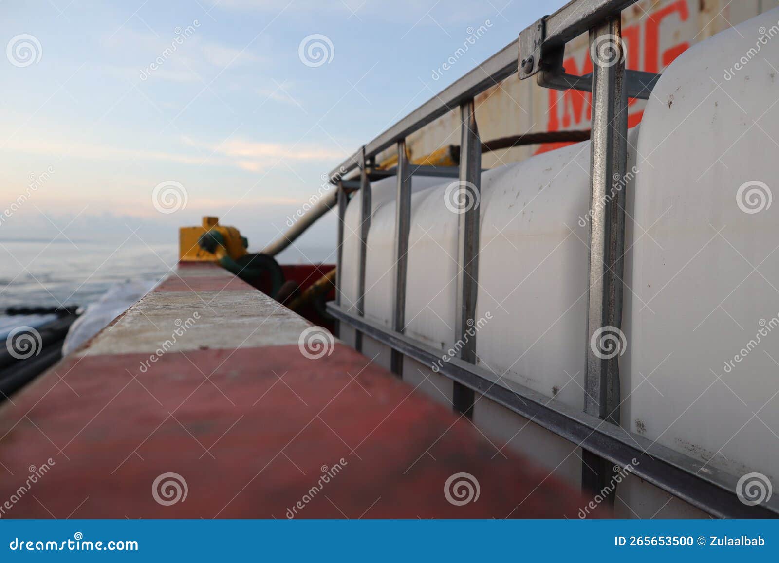 Bali, November 2022. Drilling Material on the Maindeck of the Ship are Loaded with Cargo To ...
