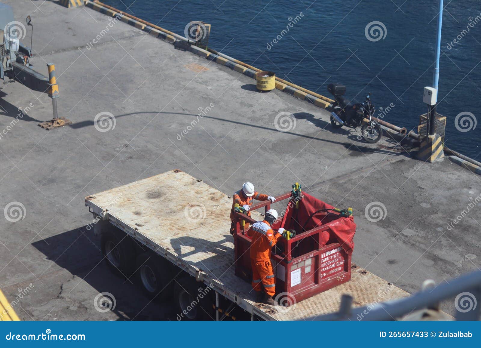 Bali, November 2022. Drilling Material on the Maindeck of the Ship are ...