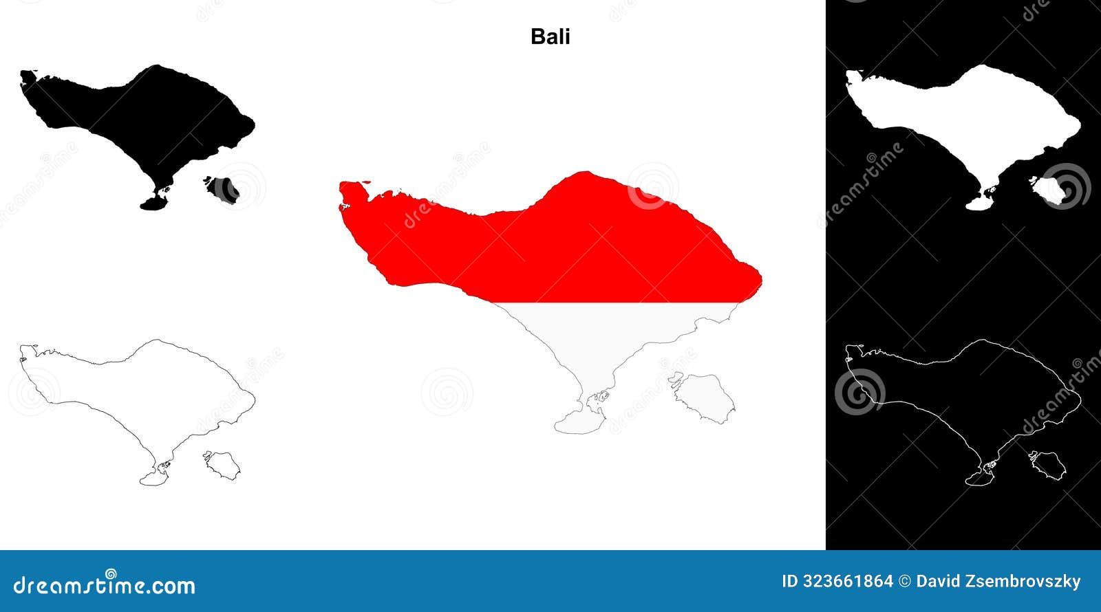Bali outline map stock vector. Illustration of silhouette - 323661864