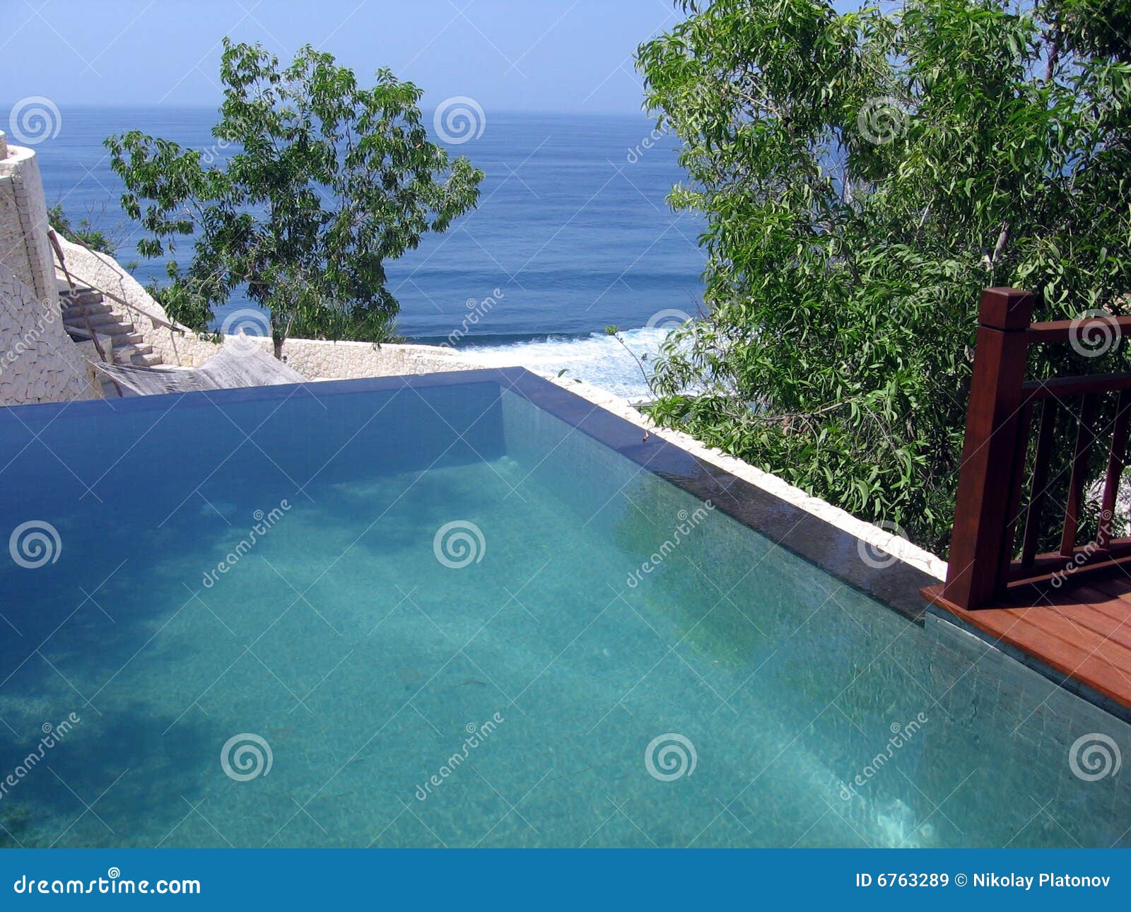 Bali. Pool ocean view stock image. Image of asia, patio - 6763289